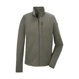 Strickjacke Killtec "KOS 92 MN FLX JCKT", Herren, Gr. M, olivgr&uuml;n, Obermaterial: 92% Polyester, 8% Elasthan, Strickjacken Strickjacke, Sportliche Herrenjacke mit Kinnschutz und verschlie&szlig;baren Taschen