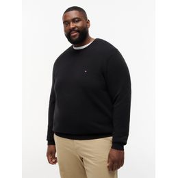 Tommy Hilfiger Big & Tall Rundhalspullover "ESSENTIAL STRUCTURE CREW NECK", Damen, Gr. 3XL, schwarz, Strick, Obermaterial: 100% Baumwolle, TOMMY HILFIGER BIG & TALL, regular fit normal, Rundhals, eingesetzt Rippb&uuml;ndchen, Pullover Rundhalspullover, Gro&szlig;e Gr&ouml;&szlig;en, regular fit