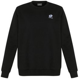 Sweatshirt Lotto, Herren, Gr. XXL (60/62), schwarz (caviar), 80% Baumwolle, 20% Polyester, unifarben, Rundhals, Rippb&uuml;ndchen, Sweatshirts Sweatshirt, - in sportlich-schlichtem Design
