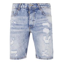 Shorts 2Y Premium "2Y Premium Herren 2Y Destroyed Denim Shorts", Herren, Gr. 30, Normalgr&ouml;&szlig;en, blau, 97% Baumwolle, 3% Elasthan, unifarben, normal, Hosen Shorts