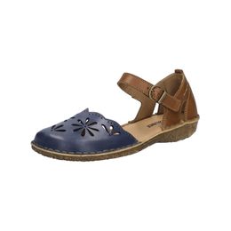 Riemchensandale Josef Seibel "Josef Seibel Sandalen Leder", Damen, Gr. 38, blau, braun, Leder, Schuhe Riemchensandale