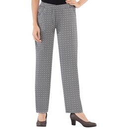 Schlupfhose Classic Basics, Damen, Gr. 235, Extrakurzgr&ouml;&szlig;en, schwarz (schwarz raute), 52% Polyester, 48% Viskose, gemustert, lang, Hosen Schlupfhose