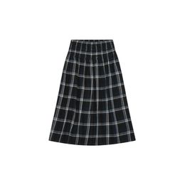 Midirock MOSHI MOSHI MIND "moshi moshi mind Skirt maggie", Damen, Gr. S/M, schwarz navy check, Obermaterial: 100% Baumwolle, R&ouml;cke