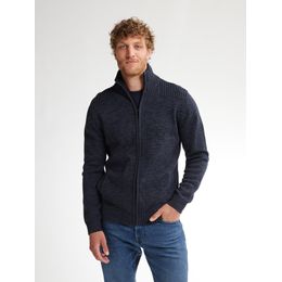 Herren Strickjackeroyal navy, Gr. XXXL, PETROL INDUSTRIES, unifarben, Strick, Obermaterial: 87% Baumwolle, 13% Polyester, Strickjacken, mit Stehkragen