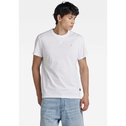 G-Star Raw T-Shirt G-STAR "Nifous", Herren, Gr. L, wei&szlig;, Jersey, Obermaterial: 100% Baumwolle, unifarben, regular fit normal, Rundhals, Shirts T-Shirt, Rundhals, mit Rippeinsatz