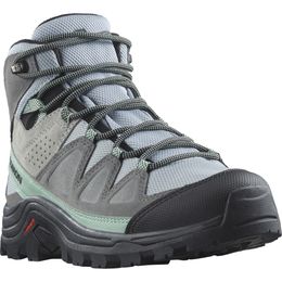 Wanderschuh Salomon "QUEST ROVE GORE-TEX W", Damen, Gr. 38,5, grau (grau, mint), Leder, Textil, Schuhe Wanderschuh, Wasserdicht