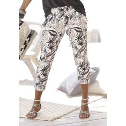 Jerseyhose Buffalo, Damen, Gr. 38, N-Gr, bunt (bedruckt), Jersey, Obermaterial: 95% Viskose, 5% Elasthan, bedruckt, figurumspielend 7/8-L&auml;nge, Hosen Jerseyhose, mit Alloverdruck und Taschen, 7/8-Hose, Stoffhose, elastisch