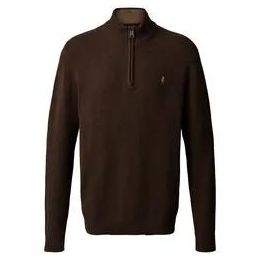Rundhalspullover MCS "MCS Pullover MCAxel", Herren, Gr. S, schwarz braun melange, Obermaterial: 80% Wolle, 20% Polyester, Pullover Rundhalspullover