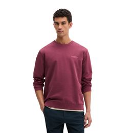 Marc O'Polo Sweatshirt MARC O'POLO "mit Logoprint auf dem R&uuml;cken", Herren, Gr. L, acai rot, Obermaterial: 100% Baumwolle, unifarben, regular fit, Rundhals, Sweatshirts Sweatshirt