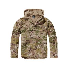 Anorak Brandit "Brandit Herren Fleece Pull Over Windbreaker", Herren, Gr. L, tactical camo, 100% Polyester, mehrfarbig, normal, ohne Ausschnitt, Jacken