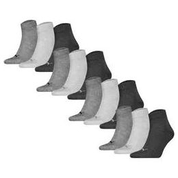 Kurzsocken Puma "Socken Quarter Plain 12P 12er Pack", Herren, Gr. 39-42, grau, Obermaterial: 68% Baumwolle CO. 18% Polyamid PA. 12% Polyester PES. 2% Elasthan EL., Socken