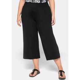 3/4-Hose sheego, Herren, Gr. 42, Normalgr&ouml;&szlig;en, schwarz, 95% Viskose, 5% Elasthan, unifarben, Hosen