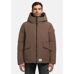 Winterjacke Khujo "Gero-YM", Herren, Gr. L (52), grau (taupe), Material: 85% Polyester, 15% Baumwolle; Futter: 100% Polyester; Wattierung: 100% Polyester, gerade h&uuml;ftbedeckend, &Auml;rmel ohne &Auml;rmelschlitz normaler Saum, Jacken Winterjacke, Warme Herren Outdoorjacke mit Kapuze