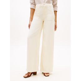 5-Pocket-Jeans Tommy Hilfiger "DNM SOFT ECRU 70'S WIDE LEG HW", Damen, Gr. 31, L&auml;nge 30, soft ecru, Denim/Jeans, Obermaterial: 100% Lyocell, unifarben, l&auml;ssig geschnitten, Jeans 5-Pocket-Jeans