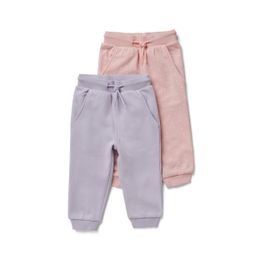 Tchibo - 2 Baby-Sweathosen - Baby - Gr. 50/56 - creme/print