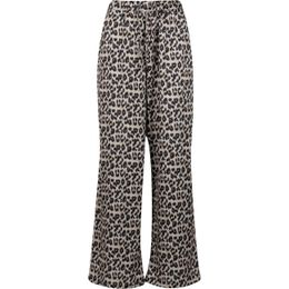 Stoffhose Urban Classics "Urban Classics Ladies Leo Resort Pants", Damen, Gr. L, US-Gr&ouml;&szlig;en, leo, 100% Polyester, normal, Hosen Stoffhose