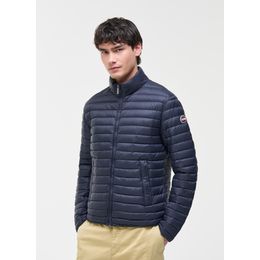 Leichtdaunenjacke COLMAR "MENS DOWN JACKET", Herren, Gr. 48, marine, Web, Obermaterial: 100% Nylon. Futter: 100% Nylon. Wattierung: 90% Entendaune, 10% Entenfeder, unifarben, regular fit normal, hoch geschlossener Ausschnitt, abgesteppte Kante, Jacken, leichte F&uuml;llung aus echten Daunen, 2-Wege-Rei&szlig;verschluss, Regular Fit