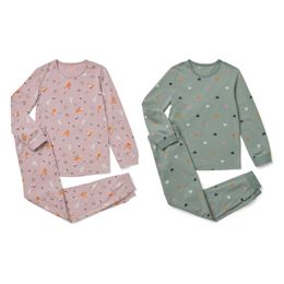 Tchibo - 2 Kinder-Pyjama-Sets - M&auml;dchen - Gr. 134/140 - rosa/print