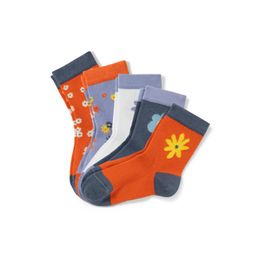 Tchibo - 5 Paar Kinder-Socken - M&auml;dchen - Gr. 27-30 - dunkelblau/gebl&uuml;mt