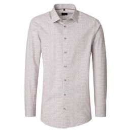 Businesshemd Venti "Venti Businesshemd Print", Herren, Gr. 41, Normalgr&ouml;&szlig;en, beige, 100% Baumwolle, bedruckt, schmal, Hemden