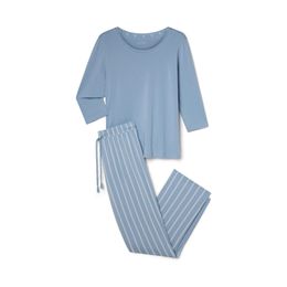 Tchibo - Pyjama - Damen - Gr. M - hellblau/gestreift