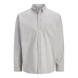 Jack & Jones Langarmhemd JACK & JONES "JORNORREBRO OXFORD SHIRT L/S", Herren, Gr. XL, N-Gr, seagrass stripes:stripes, Web, Obermaterial: 65% Baumwolle, 35% Polyester, gestreift, relaxed fit normal, Hemden