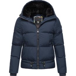 Steppjacke Ragwear "Briony", Damen, Gr. XS (34), blau (navy), Obermaterial: 100% Polyester; Innenfutter: 100% Polyester; Wattierung: 100% Polyester, normal h&uuml;ftbedeckend, hoch geschlossener Ausschnitt, &Auml;rmel ohne &Auml;rmelschlitz Rippstrickb&uuml;ndchen, Jacken Steppjacke, Wasserdichte Damen Winterjacke mit Kapuze