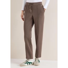 Stoffhose Cecil, Damen, Gr. L, L&auml;nge 28, urban taupe, Stoff, 54% Polyester, 39% Viskose, 7% Elasthan, unifarben, comfort fit normal, Hosen Stoffhose, Elastikbund mit Tunnelzug