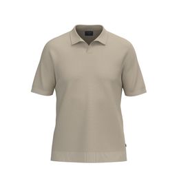 Poloshirt OLYMP "Strick Casual", Herren, Gr. M, beige, Feinstrick, Obermaterial: 50% Baumwolle, 50% Lyocell, unifarben, regular fit h&uuml;ftbedeckend, Rippb&uuml;ndchen, Shirts, mit geripptem Kragen, unifarben