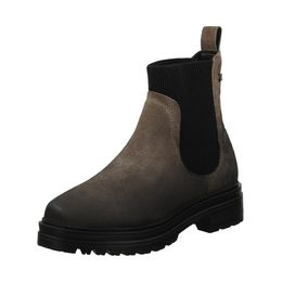 Stiefelette Lazamani "Lazamani Stiefelette Leder/Textil", Damen, Gr. 38, fango, Leder, Textil, Schuhe Stiefelette