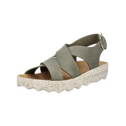 Riemchensandale Asportuguesas "Asportuguesas Sandalen Lederimitat", Damen, Gr. 38, gr&uuml;n (khaki), Lederimitat, Schuhe Riemchensandale