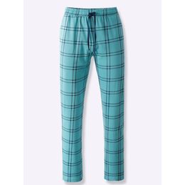 w&auml;schepur Pyjamahose W&Auml;SCHEPUR, Herren, Gr. 56/58, Normalgr&ouml;&szlig;en, blau (ozean, kariert), 100% Baumwolle, bedruckt, gemustert, kariert, Hosen Pyjamahose