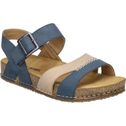 Sandale Josef Seibel "Hannah 01, azur-kombi", Damen, Gr. 38, blau (azur, kombi), Obermaterial: 100% Rindsleder Leather cow., Schuhe Sandale