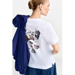 T-Shirt RICHROYAL, Damen, Gr. XL, wei&szlig;, Single Jersey, Obermaterial: 100% Baumwolle, bedruckt, unifarben, bequem taillenbedeckt, Rundhals, Shirts T-Shirt, cooler R&uuml;ckendruck, reine Baumwolle