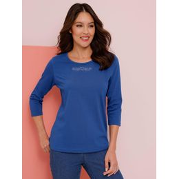 3/4-Arm-Shirt Classic Basics "3/4-Arm-Shirt", Damen, Gr. 40, blau (royalblau), 100% Baumwolle, unifarben, Rundhals, Shirts 3/4-Arm-Shirt