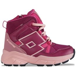 Winterboots Lotto, M&auml;dchen, Gr. 28, rosa (dunkelrot, pink), Synthetik, mehrfarbig, Schuhe Winterboots, - mit pratkischem Rei&szlig;verschluss auf der Innenseite
