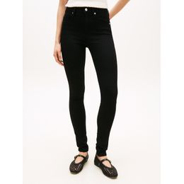 Skinny-fit-Jeans Tommy Hilfiger "DNM BLACK COMO SKINNY RW", Damen, Gr. 33, L&auml;nge 30, schwarz, Denim/Jeans, Obermaterial: 82% Baumwolle, 16% Polyester, 2% Elasthan, unifarben, regular fit, Jeans