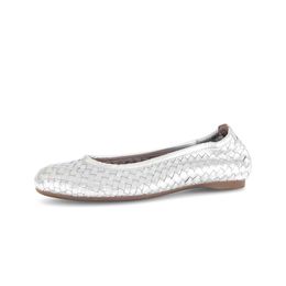Ballerina Gabor "Eleganter Ballerina", Damen, Gr. 37,5, silber, Schuhe Ballerina
