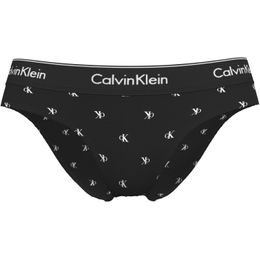 Bikinislip "BIKINI", Damen, Gr. XL (42), schwarz-wei&szlig; (diamond logo schwarz), Webqualit&auml;t, Obermaterial: 53% Baumwolle, 35% Modal, 12% Elasthan, Calvin Klein Underwear, k&ouml;rpernah, Unterhosen, Mit elastischem Bund