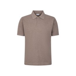 Poloshirt Seidensticker, Herren, Gr. L, nougat, 100% Baumwolle, unifarben, regular fit, Shirts, Polo Uni