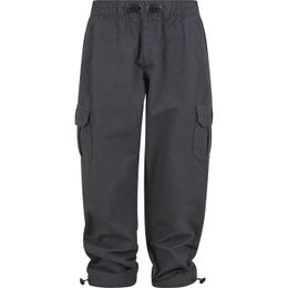 Cargohose Urban Classics "Urban Classics Girls Ripstop Cargo Pants 3/4", M&auml;dchen, Gr. 134/140, Normalgr&ouml;&szlig;en, schwarzstone, 100% Baumwolle, unifarben, normal, Hosen Cargohose