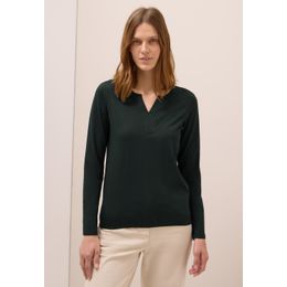 Tunikashirt Cecil, Damen, Gr. S (38), gr&uuml;n (ink gr&uuml;n), Web, 100% Baumwolle, unifarben, normal normal, Rundhals, elastischer Bund, Shirts, aus reiner Baumwolle
