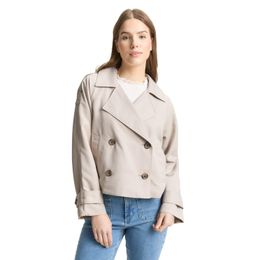 Cabanjacke Tom Tailor Denim, Damen, Gr. S, cloud grau, Web, Obermaterial: 100% Polyester. Futter: 100% Polyester, unifarben, regular fit normal, Manschette, Jacken, mit Reverskragen