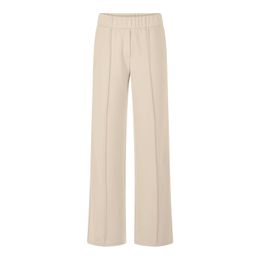 Stoffhose GOLDNER "Jersey-Culotte VERA mit Biesen", Damen, Gr. 50, N-Gr, beige (stein), Obermaterial: 67% Viskose CV. 27% Polyester PES. 6% Elasthan EL., Hosen Stoffhose