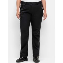 Softshellhose sheego, Damen, Gr. 40, Normalgr&ouml;&szlig;en, schwarz, 95% Polyester, 5% Elasthan, unifarben, Hosen Softshellhose