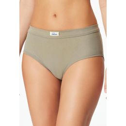 Panty Schiesser "Revival Kollektion", Damen, Gr. 42, 713, gr&uuml;n, Feinripp, Obermaterial: 95% Baumwolle, 5% Elasthan, k&ouml;rpernah, Unterhosen Panty, mit platziertem Rippmuster und breitem Bundgummi