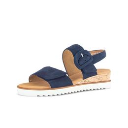 Plateausandaletten Gabor "Plateau Sandale", Damen, Gr. 39, blau, Schuhe