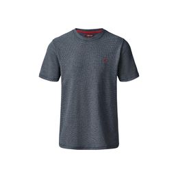 Kurzarmhemd MCS "MCS T-shirt MCColin Waffle", Herren, Gr. S, Normalgr&ouml;&szlig;en, schwarz sapphire, Obermaterial: 80% Baumwolle, 20% Polyester, Hemden