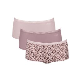Panty Sloggi "GO Crush Short C3P", Damen, Gr. XXL, bunt (1, multiple colours), Single Jersey, Obermaterial: 95% Polyamid, 5% Elasthan, k&ouml;rpernah, Unterhosen Panty, mit Spitzendetails