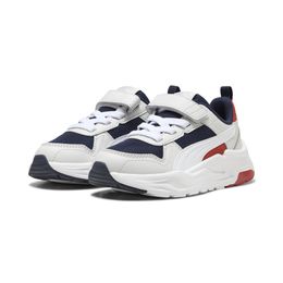 Sneaker Puma "Trinity 2 LT Sneakers Kinder", Damen, Gr. 28.5, navy wei&szlig; feather gray rot fire blau, Obermaterial: Textil, Synthetik; Futter: Textil; Innensohle: Textil; Laufsohle: Gummi, Synthetik, Schuhe Sneaker